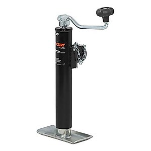 CURT 28350 Weld-On Pipe-Mount Swivel Trailer Jack, 5,000 lbs. 10-3/4 Inches Vertical Travel, CARBIDE BLACK POWDER COAT