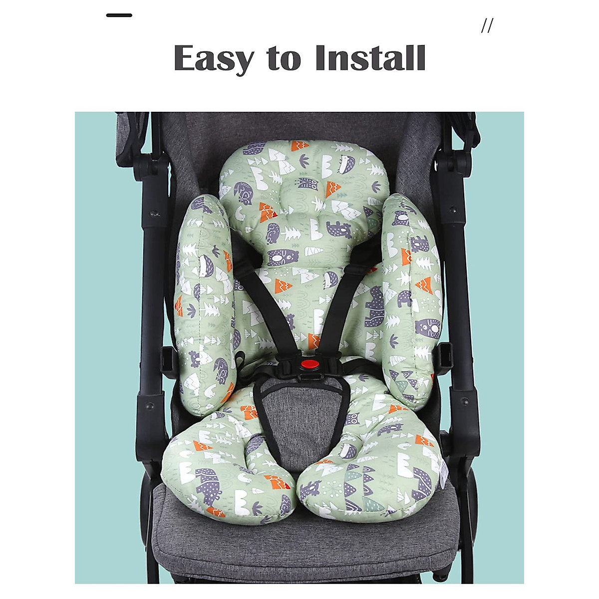 TOPOQ Baby Stroller Insert Stroller Head and Body Support Cushion Car Seat Insert Universal Pram Seat Cushion Stroller Liner Pushchair Seat Cushion Pad for Baby High Chair Buggy Bassinet