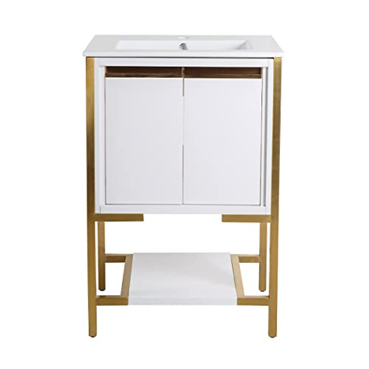 Swiss Madison - well made forever Marseille 24" Bathroom White and Brushed Gold Bath Vanity
