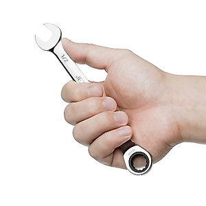 Jetech 1/2 inch Ratcheting Combination Wrench, Industrial Grade Gear Spanner with 12-Point Design, 72-Tooth Ratchet, Forged and Heat-Treated Cr-V Steel, SAE