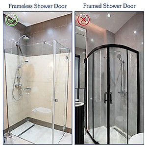 WLLHYF 5 Pack Towel Hook Stainless Steel Water Proof Over Shower Door Hook for Bathroom Frameless Glass Door 0.82in(2.1cm) Hanging Towels Robe Clothing Brush, Matte Black