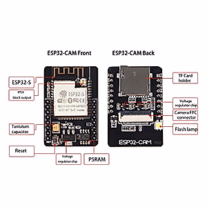 Aokin ESP32-CAM Camera Module, ESP32 Development Board WiFi and Bluetooth with OV2640 2MP Camera for Arduino, Include ESP32-CAM-MB Micro USB to Serial Port CH340C, 1 Pcs