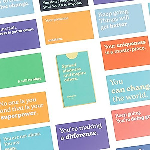 Kindspire Motivational Cards - 30 Acts of Kindness Cards (3.5" x 2.11") to Encourage Others. Minimal Inspirational and Appreciation Cards for Strangers, Friends, Coworkers, Children, with Option to