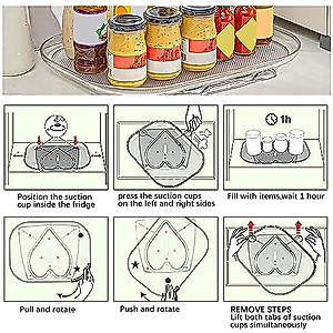 BJHZTC Lazy Susan Turntable Organizer for Refrigerator, 15.67'' Clear Rectangular Fridge Organizer Storage, Lazy Susan for Cabinet, Table, Pantry, Kitchen, Countertop