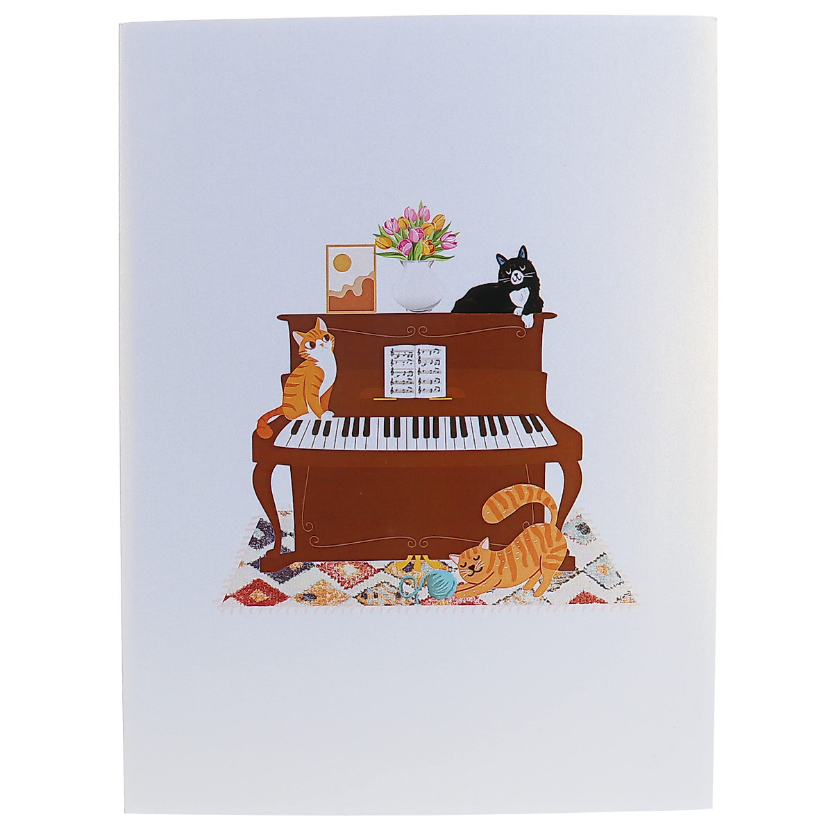 iGifts And Cards Crazy Cats With Fancy Piano 3D Pop Up Greeting Card - Cute Music Graduation Card, Awesome Cat Lovers Gift, Funny Happy Birthday Wish, Feline Party, Housewarming, Best Friendship
