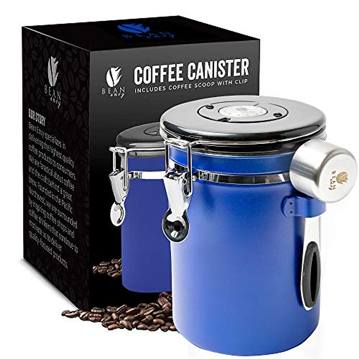 Bean Envy Coffee Canister - Airtight Stainless Steel Storage