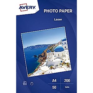 Avery Satin Photo Paper, Laser Printer, Superior, 200g/sq m, White, 50 Sheets per Pack, A4