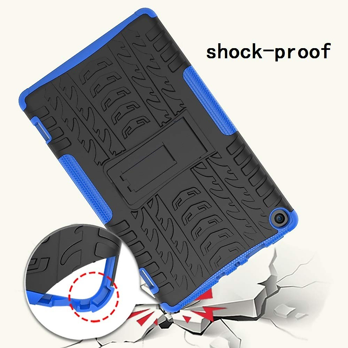 MAOMI for Kindle Fire hd 8 Case 2017/2018 Release 7th/8th Generation,Kickstand Heavy Duty Cover [ NOT fit HD 8 Tablet 12th/10th Gen 2022/2020 Release] (Blue)