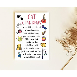 Cat Grandma Mother's Day Card - Cat Grandma Card - Pet Cat Toys Card - Cards For Cat Lovers - Mother's Day Card - Happy Birthday Grandma - Cute Cat Grandma Card - Grandma Love Cats - Greeting Card
