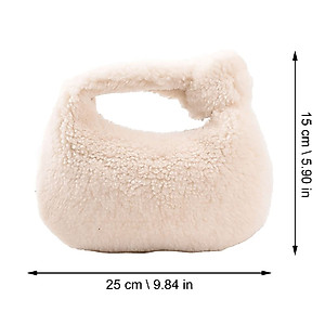 VALICLUD Winter Plush Dumpling Bag Fashionable Handbag Portable Storage Pouch