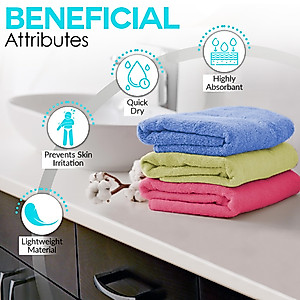 QUBA LINEN 6 Pack Premium Hand Towels Set, (16 x 28 inches) Cotton, Ultra Soft and Highly Absorbent Towels for Bathroom, Gym, Shower, Hotel, and Spa