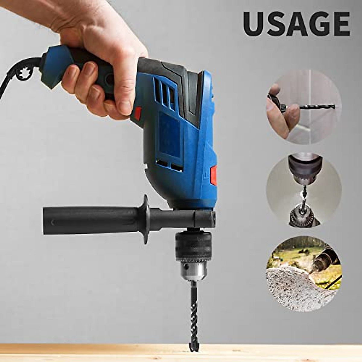 HPHOPE 10Pcs Masonry Drill Bits Set - Concrete Drill Bit Set for Tile, Brick, Glass, Plastic and Wood, Tungsten Carbide Tip Work with Ceramic Tile, Wall Mirror, Paver on Concrete or Brick Wall