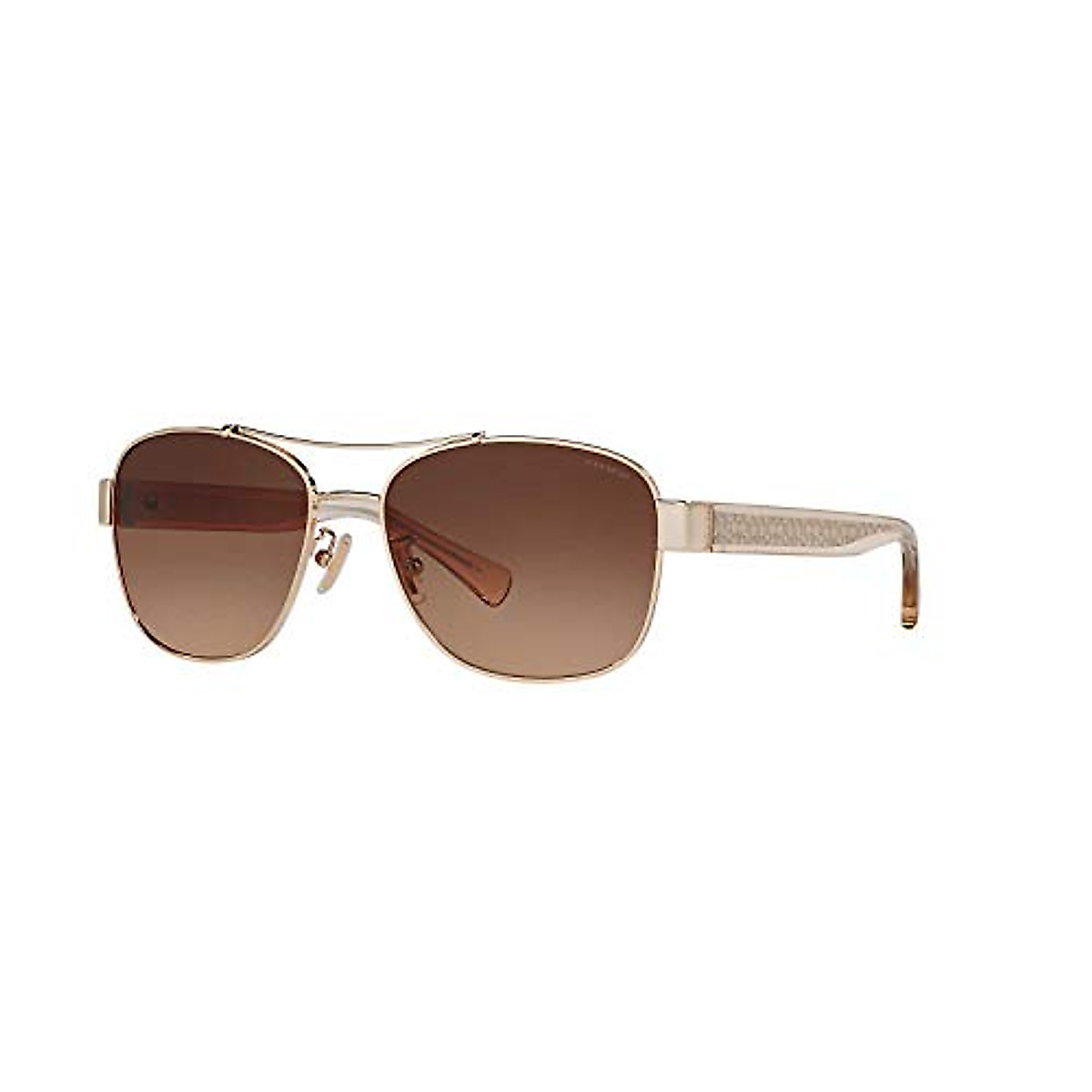 COACH Womens Sunglasses (HC7064) Gold/Brown Metal - Non-Polarized - 56mm