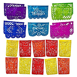 50 Ft Papel Picado Mexicano para Fiesta with Encanto Movie Scenes (12.5 FT x 4) Set of 4 Papel Picado Paper Mexican Party Banners, Encanto Birthday Party Supplies & Cinco de Mayo Decorations