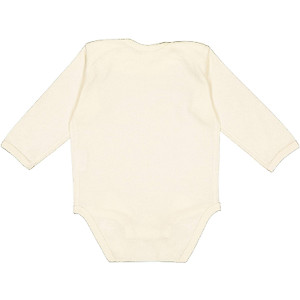 RABBIT SKINS, Baby Soft Cotton Long Sleeve Bodysuit, Natural, 6 Months
