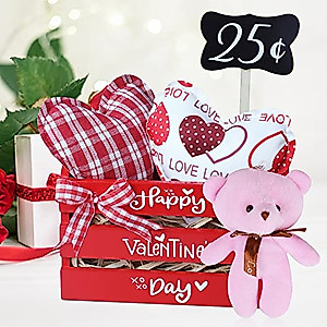 Valentines Day Decor Valentine Centerpiece Mini Wooden Crate Valentines Day Decoration, Valentine Gifts for Her Valentine's Day Farmhouse Decorations Tiered Tray Decor Mantel Shelf Decor