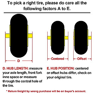 2 New Commercial-grade 13x6.50-6 Flat-Free Lawn Mower Smooth Tires with Steel Rim for Lawn Mower (Deck 36"-68") & Garden Tractor 136506 ---Hub Length 4"-7.1"---Bore φ5/8"