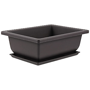 MOUYAT 20 Pack 6.5 Inch Bonsai Training Pots, Rectangular Plastic Bonsai Tree Pot with 20 PCS Trays, Bonsai Planter Succulent Flower Containers for Garden, Indoor and Ooutdoor