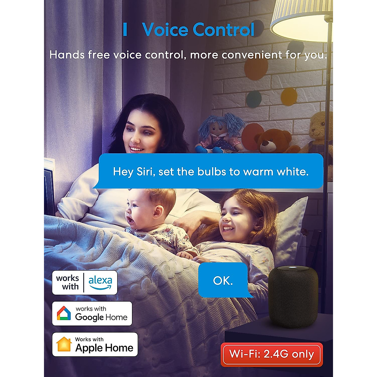 meross Smart Light Bulb, BR30 Flood WiFi LED Bulbs Compatible with Apple Home, Alexa, Google Assistant & SmartThings, Dimmable E26 Multicolor 2700K-6500K RGBCW, 1300 Lumens 100W Equivalent, 2 Pack