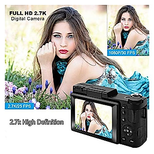 DYOSEN Digital Camera 2.7K Full HD Digital Camera 24MP Photographic Camera 4X Zoom Rotating Screen Professional EIS Video Camera for Travel Vlog Digital Camera Photography