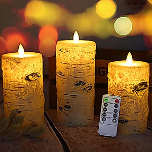Led Candles Real Wax Flameless Candles Moving Flame Battery Operated Candles Flickering Decorative Classic Real Wax with Led Flame, 3 Pack, Home Garden Decorations