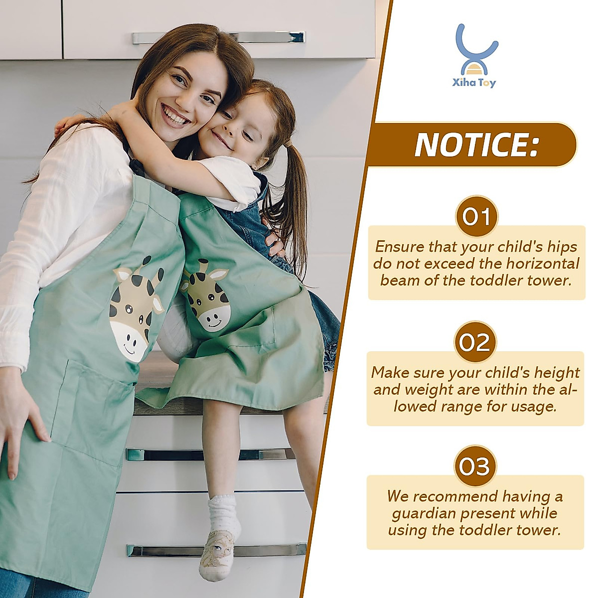 XIHAToy 3-in-1 Standing Tower for Kids Kitchen Tower for Toddlers Children Kids Stool Helper Folded Step-Up Toddler Helper with Chalkboard (Natural)