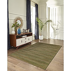 Liora Manne Indoor/Outdoor Rug, 6'6" x 9'4", Stripes Green