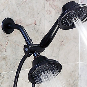 6 Inch Shower Arm And Flange - Solid Stainless Steel, Wall-Mounted For Fixed Shower Head & Handheld Showerhead Mounts - Aqua Elegante - Oil-Rubbed Bronze