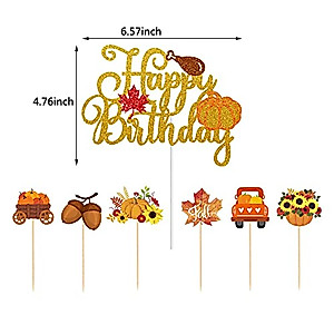 Pumpkin Party Decorations Kit Happy Birthday Pumpkin Banner Autumn Cake Topper Latex Balloon for Fall Birthday Baby Shower Thanksgiving
