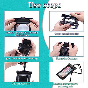 6 Pack Universal Waterproof Phone Pouch, Large Phone Waterproof Case Dry Bag IPX8 Outdoor Sports for Apple iPhone,Samsung,and up to 7.5" (Multicolor 6Pack)