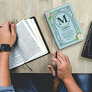 9.6x6.6 Inch Personalized Bible Cover, Custom Bible Cover – Personalized Leatherette Bible Cover and Carrying Case with Handle, Womens Bible Case - Teal (Design 4)