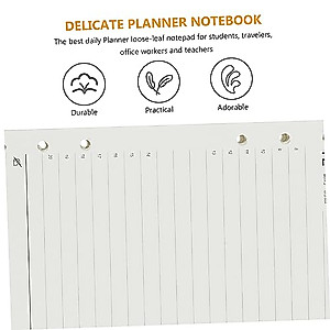 NUOBESTY 2pcs 2024 English Agenda Book inside Page A5 Pocket Notebook Pocket Notepad Daily Planner 2023-2024 Daily Planner 2024 Blank Notebook White Accessories Office Portable Paper