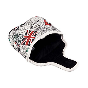 PLUSKER Golf Club Square Heel Shafted Mallet Putter Cover Magnetic Closure Red Creative UK Flag Pattern Putters Headcover