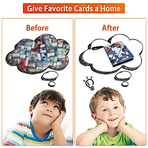 Trading Card Binder Card Holder, 900 Cards with 50 Removable Sleeves 9 Pocket, PU leather Card Collection Binder Album Holder Game Cards Binder for Boys Girls Toys Gift (Black)