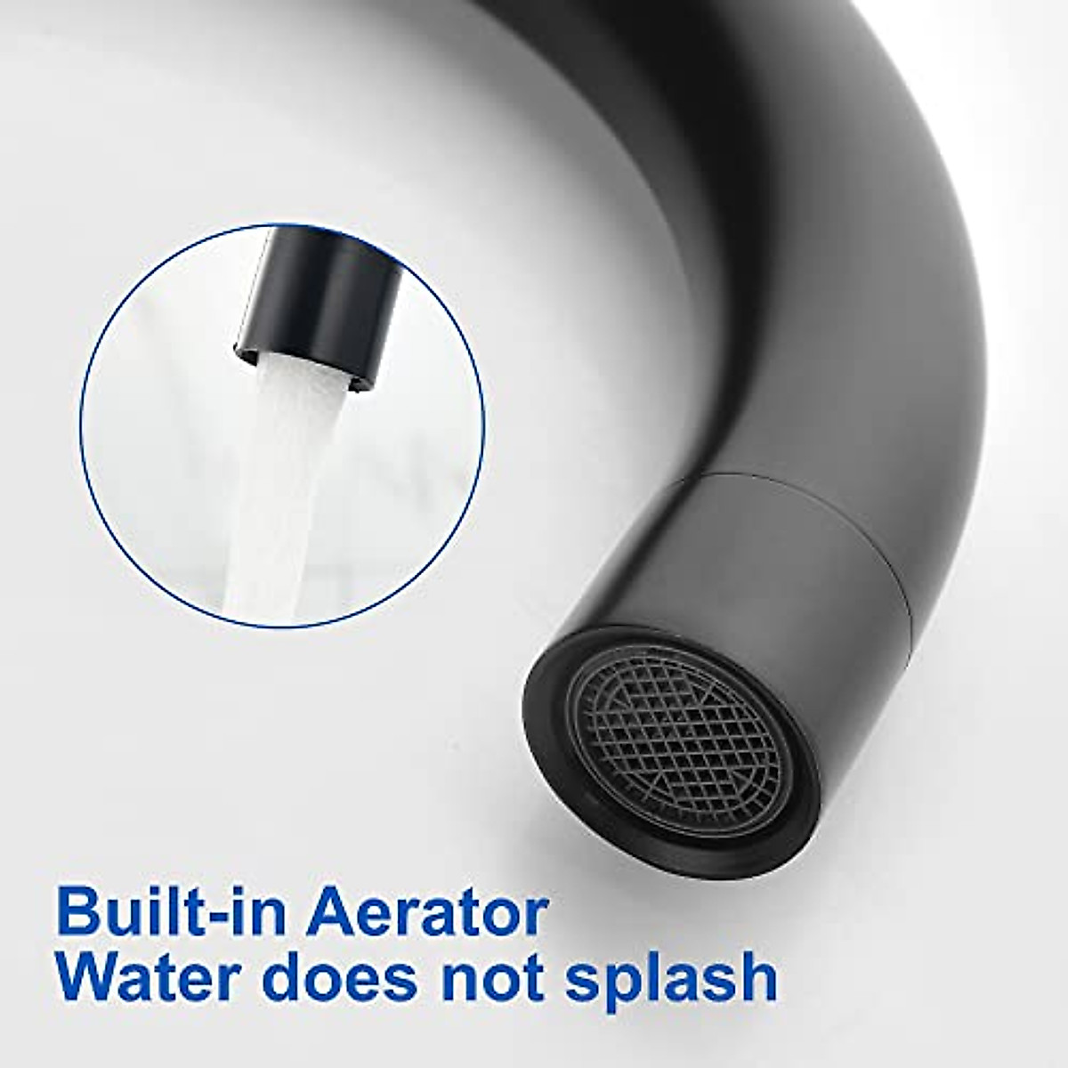 SHAMANDA Bathroom Vanity Sink Faucet 3 Holes, Mordern 2 Handle 8 Inch Widespread Bathroom Lavatory Basin Taps Brass, Valve and cUPC Water Supply Hoses Included, Matte Black, LB106-7