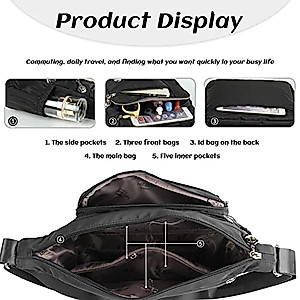 SUKUTU Women Multiple Pockets Tote Bag Large Capacity Fashion Top Handle Satchel Shoulder Handbag