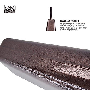 7 in. steel cowbell/Noise makers with handles. Cheering Bell for sporting, football games, events. Large solid school hand bells. Cowbells. Percussion Musical Instrument. Cow Bell Alarm (Copper)