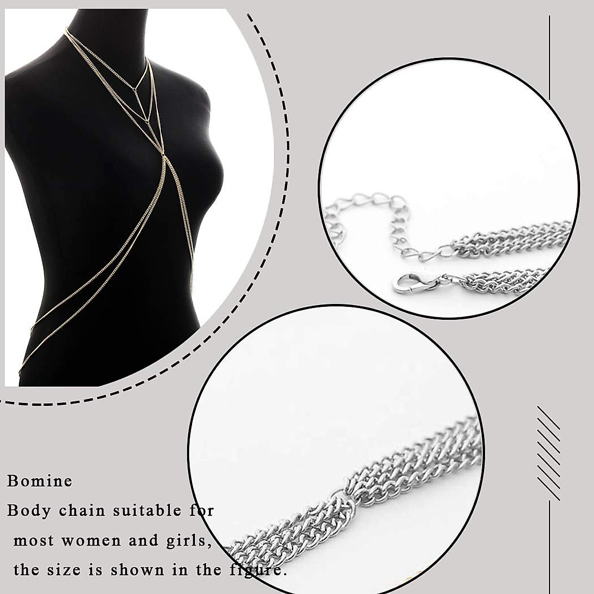 Bounzhi Harness Body Chain Bra Sexy Body Jewelry Necklace Bikini Chains for Women…