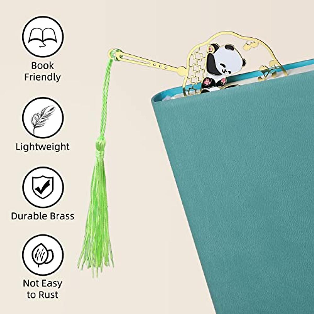 Animal Metal Bookmark with Tassel,Cute Panda Bookmark,Cool Golden Book Marker,Funny Bookmarks Gift,Reading Book Lovers Gifts for Readers,Best Friend, Teacher, Kids, Men,Women,Boys and Girls