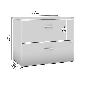 Bush Business Furniture OIAH011MRSU 2 Drawer Lateral File Cabinet | Locking Storage for Letter, Legal, and A4-Size Documents, Mocha Cherry