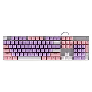 Mechanical Keyboard, 104 Keys Mechanical Gaming Keyboard for Computer (Blue Switch)