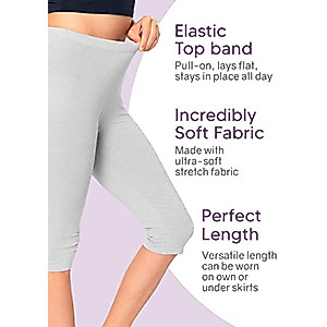 STRETCH IS COMFORT Women's Knee Length Leggings Black Large