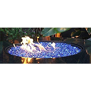 Exotic Fire Glass | Cobalt Blue Reflective Fire Pit Glass | 25 Pound Bag | Small 1/4 Inch Glass Size | Perfect for Any Natural Gas or Propane Outdoor Fire Pit