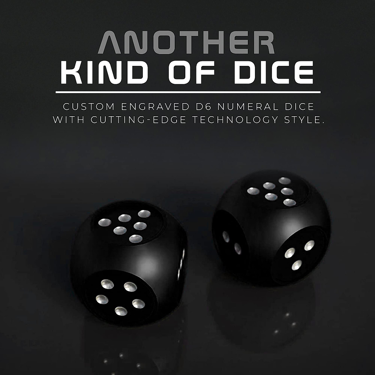 AKO DICE II - Aluminum D6 dice - Large Heavy Metal D6 Dice Set - Solid 16mm Dice with Extra Rounded Corner for a Better roll -Custom Metal dice Version 2 by AKO Dice (Black)