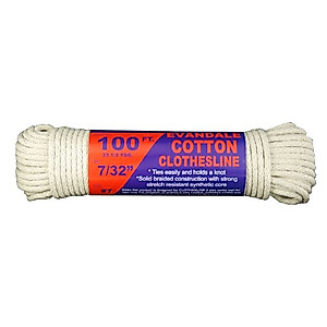 T.W Evans Cordage 43-070 7/32-Inch Evandale Cotton Clothesline 100 Hank