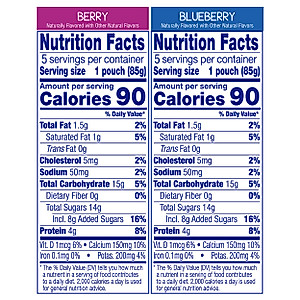 GoGo squeeZ yogurtZ Variety Pack, Blueberry and Berry, 3 oz (Pack of 60), Kids Snacks Made from Real Yogurt and Fruit, No Fridge Needed, Gluten Free, Nut Free, Recloseable Cap, BPA Free Pouches