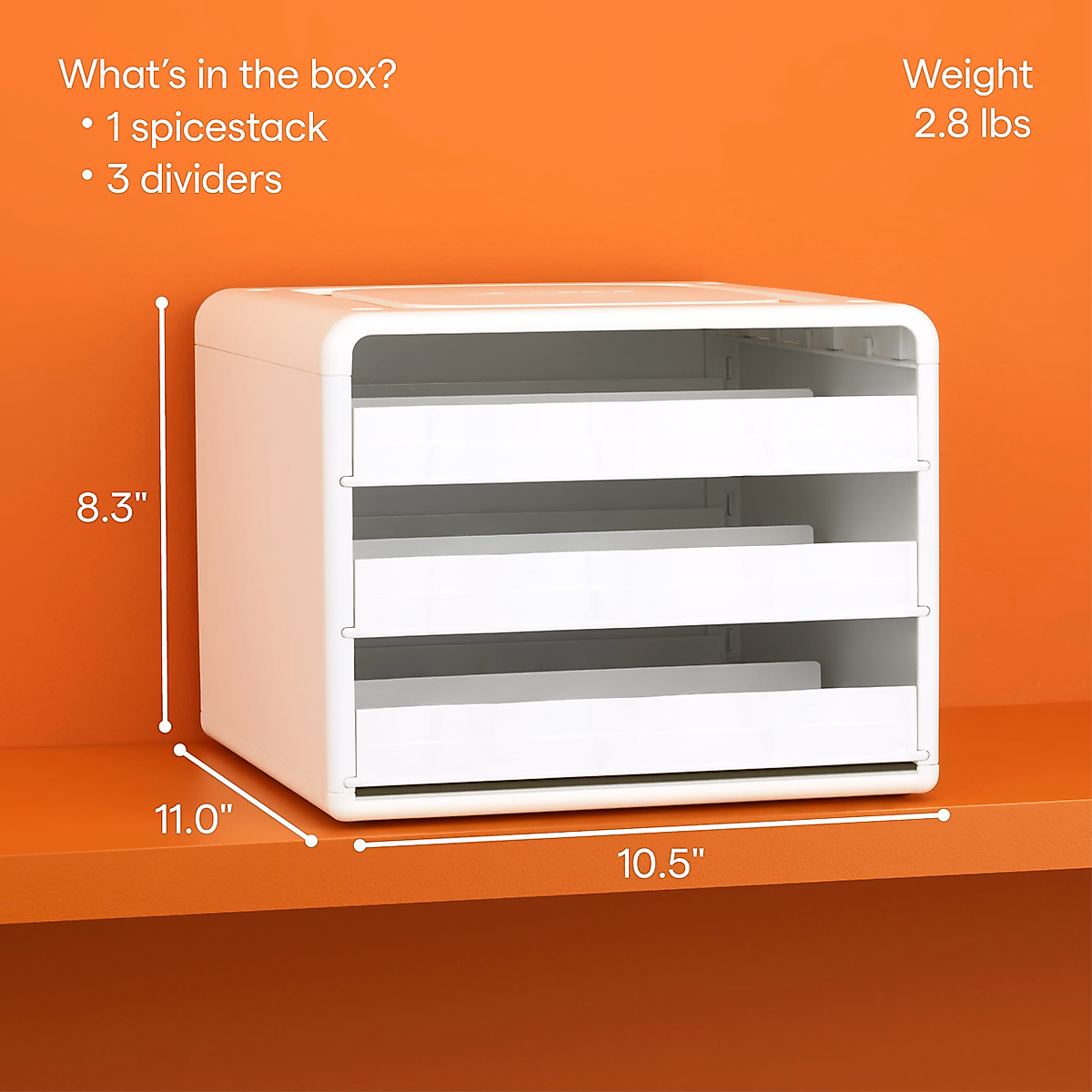 YouCopia SpiceStack Spice Rack Organizer, Adjustable, White