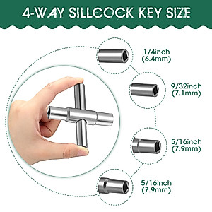 Chumia 4-Way Sillcock Key Wrench, Alloy Steel, 6-Piece Set