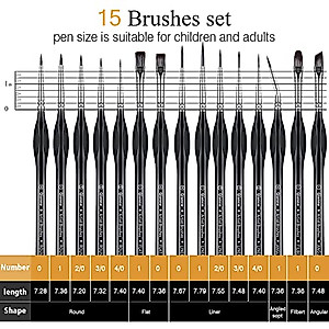 Qionew Micro Detail Paint Brush Set, 15pcs Miniature Painting Brushes for Fine Detailing & Art Painting -Craft Models, Rock Painting, Watercolor Oil Acrylic, Face, Nail, Warhammer40k