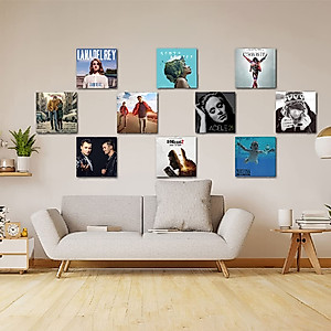 BiJun Vinyl Record Display Shelf Wall Mount, 18 Pack Minimalist Acrylic Vinyl Holder Wall Display Stand Record Album Shelves Wall Mounted Display for LP, CD, Card Collection, Magazine in Office Home